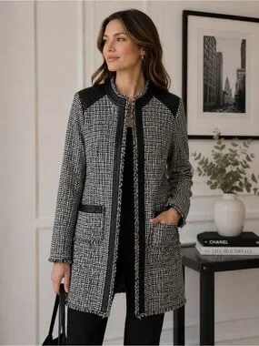 Olsen Europe | Jackets & Coats | Olsen Europe Elegant Black And White ...